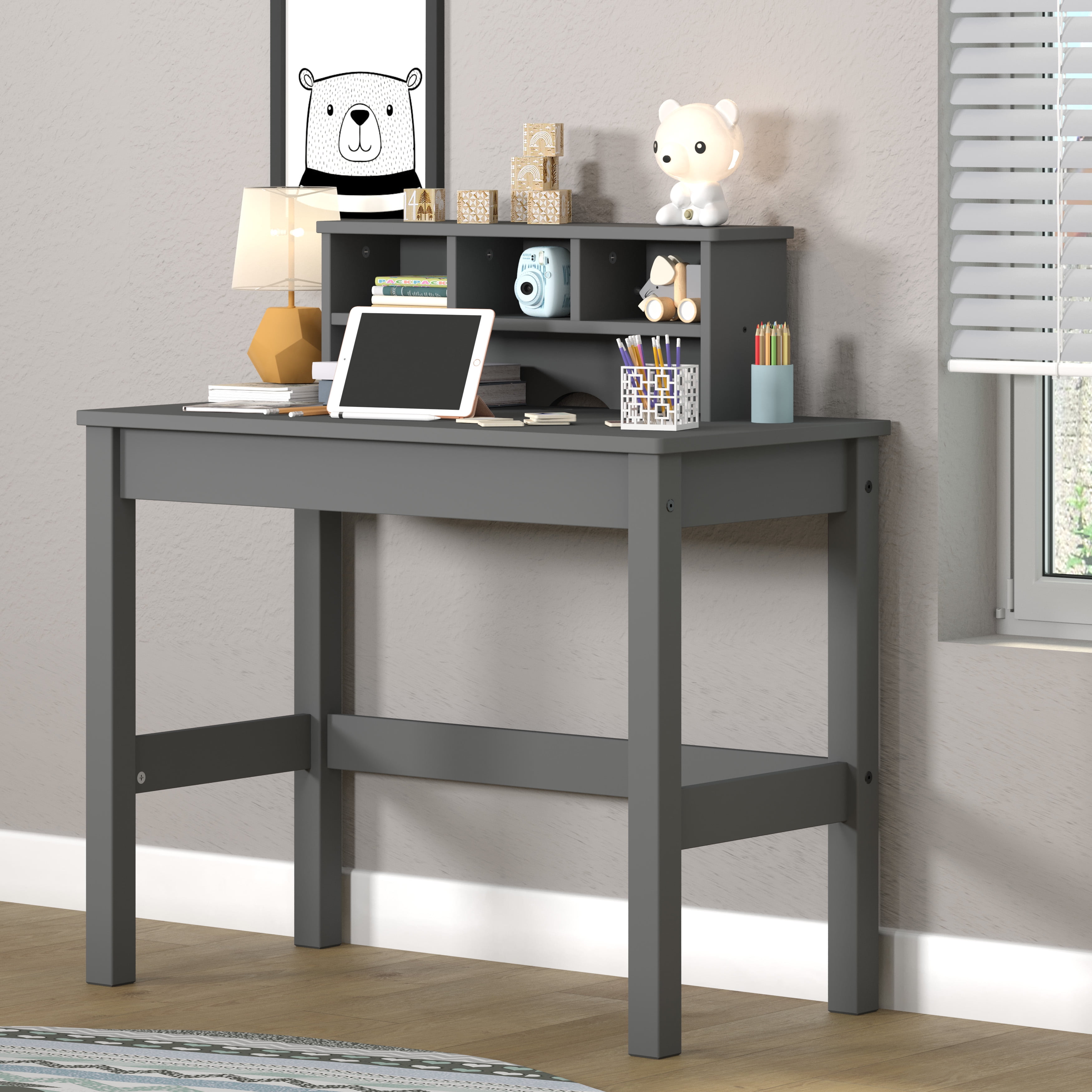Logan Gray Finish Writing Desk,Gray Wood+ Synthetic Wood Furniture ...