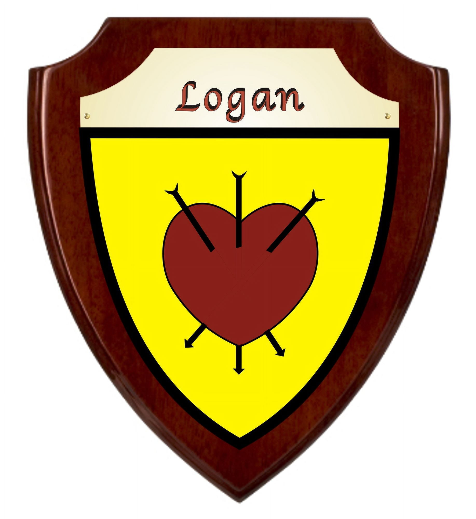 Logan Irish Coat of Arms Shield Plaque - Rosewood Finish - Walmart.com