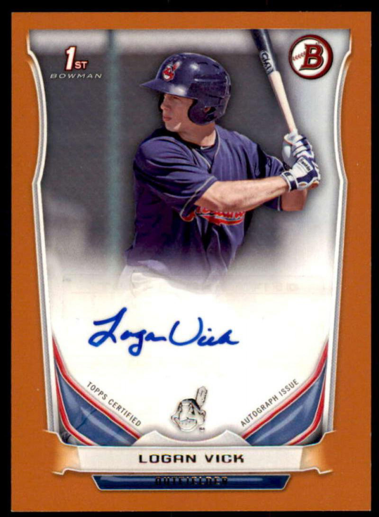 Logan Vick Rookie Card 2014 Bowman Prospect Autographs Orange #PALV ...