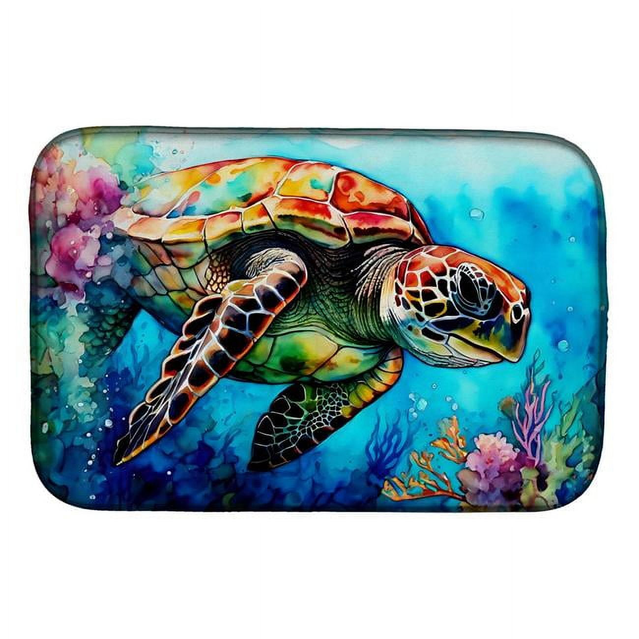 Carolines Treasures DAC2809DDM 21 x 14 in. Loggerhead Sea Turtle Dish ...