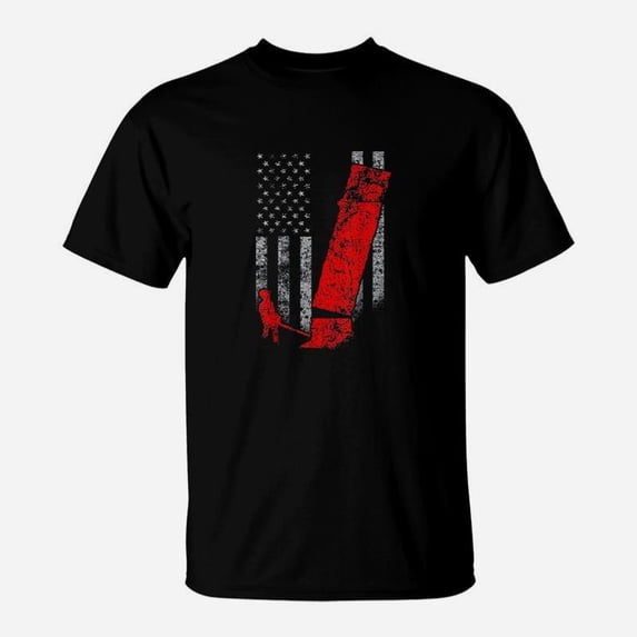 Logging Flag Red Logger Felling A Tree On Us Flag TShirt - Walmart.com
