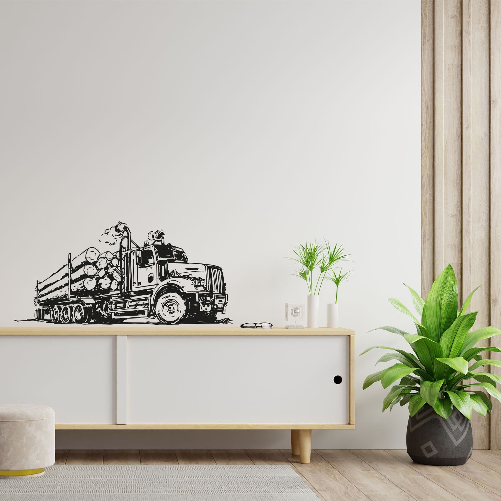 Logging Truck Trucks Monster Truck Toy Cars Vehicle Wall Sticker Art ...