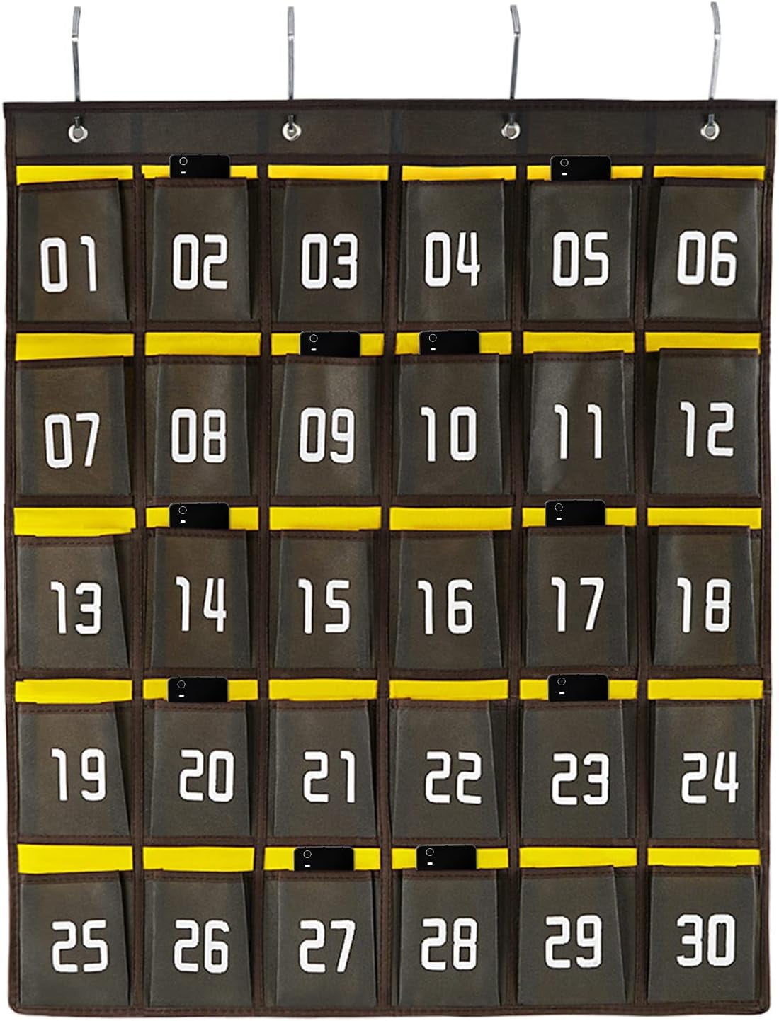 Loghot Numbered Classroom Sundries Closet Pocket Chart for Cell Phones ...