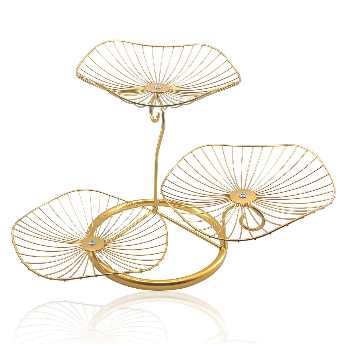 Logianis 3-Tier Gold Iron Fruit Basket Stand for Kitchen, Table ...