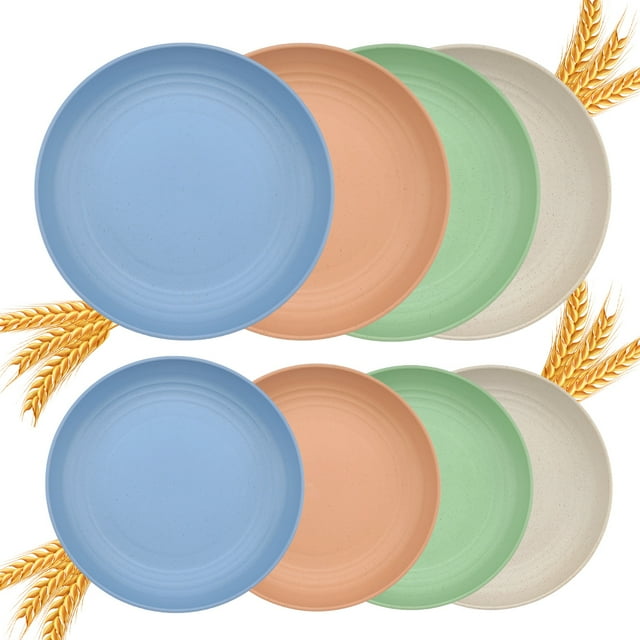 Logianis Wheat Straw Plates Sets Unbreakable Reusable Microwave Dinner ...