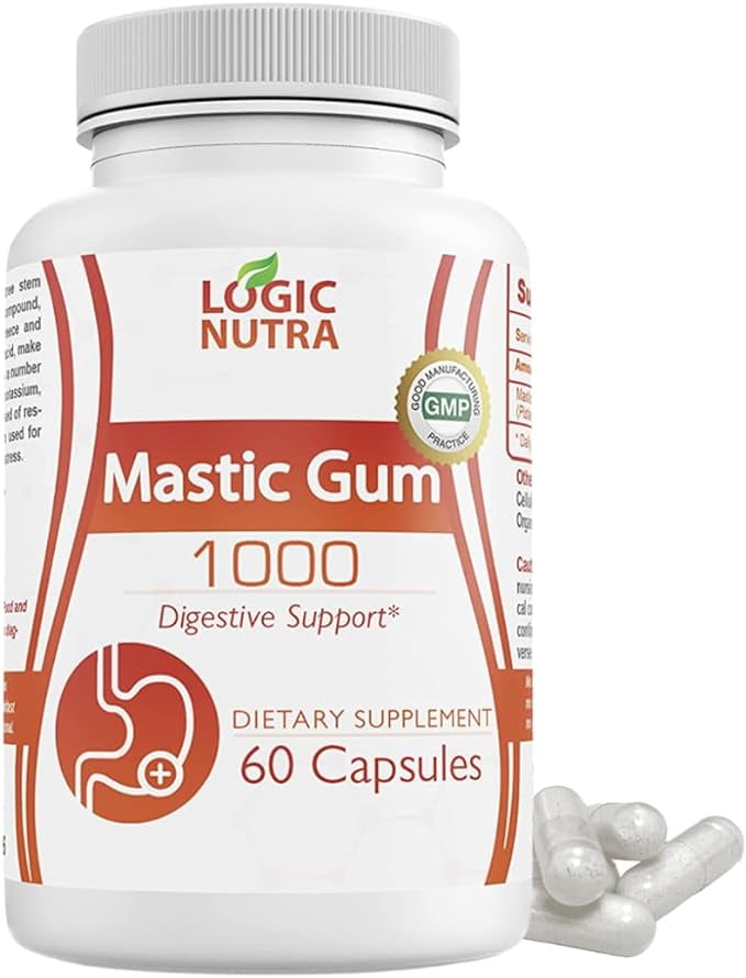 Logic Nutra Mastic Gum 1000 mg, Dietary Supplement for Gastrointestinal ...