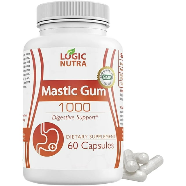 Logic Nutra Mastic Gum 1000 mg, Dietary Supplement for Gastrointestinal ...