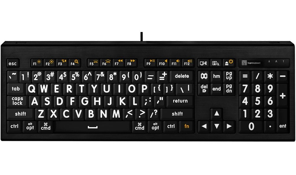 LogicKeyboard LargePrint White on Black - Mac ASTRA Backlit Keyboard ...