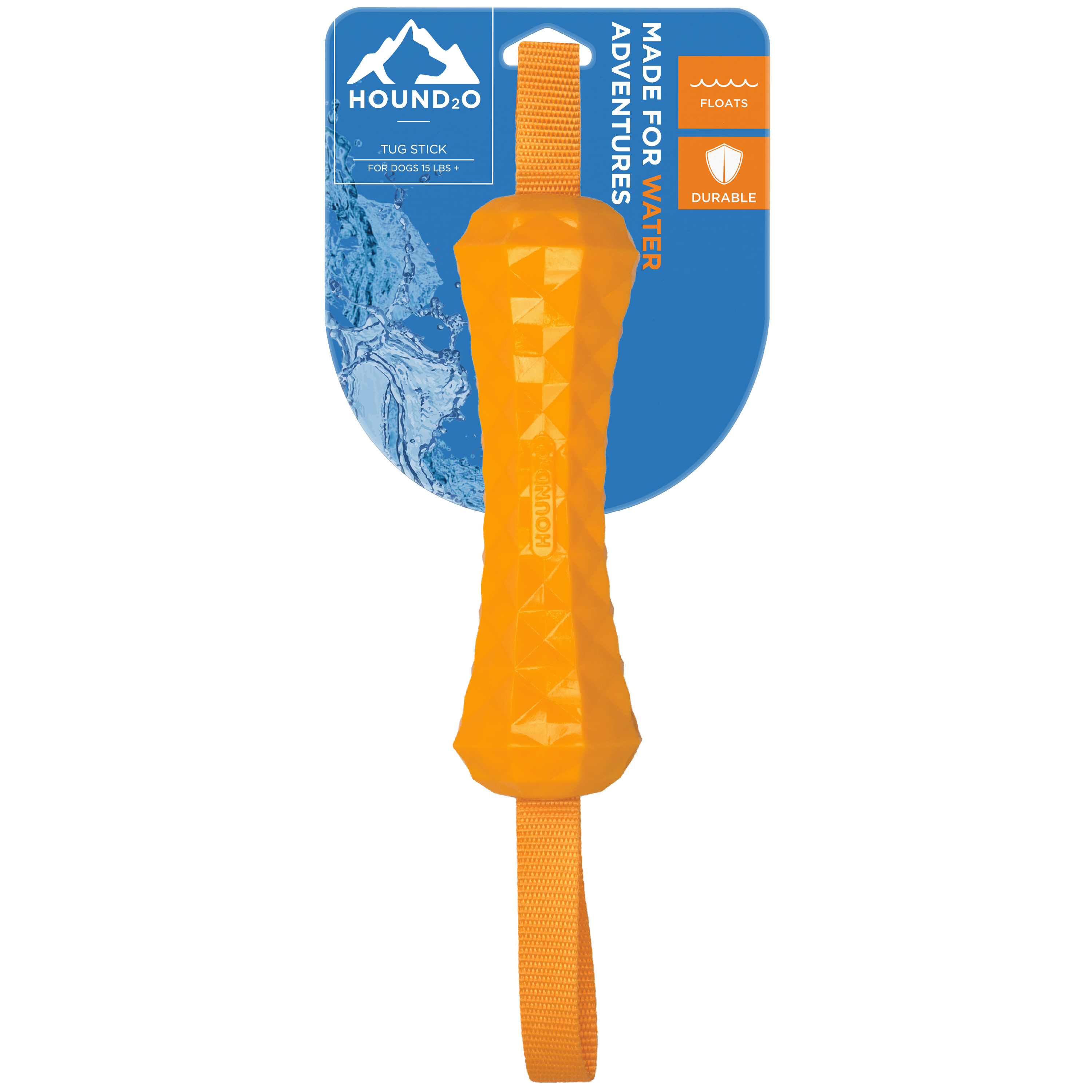 Hound2O Dog Toys - Tug Stick, Orange - Tough, Engaging, & Interactive ...