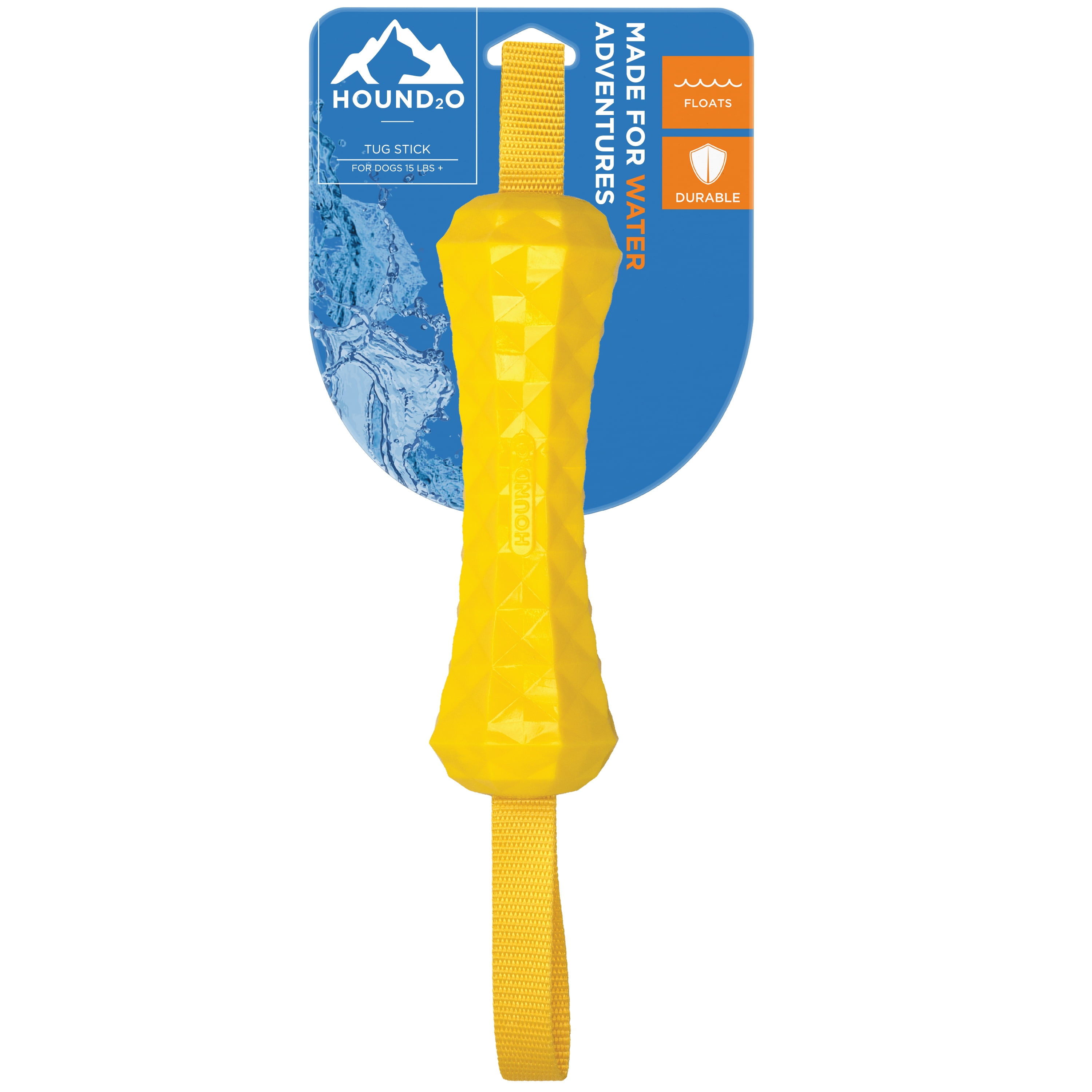 Hound2O Dog Toys - Tug Stick, Yellow - Tough, Engaging, & Interactive ...