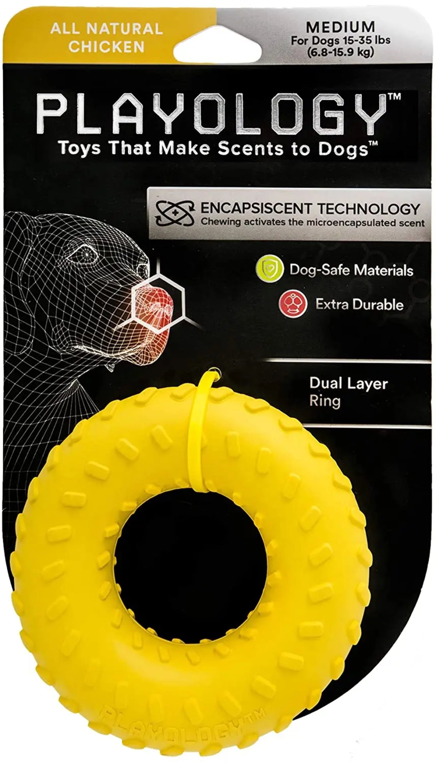 Playology Dual Layer Ring Chicken Scented Dog Toy, Small - Walmart.com