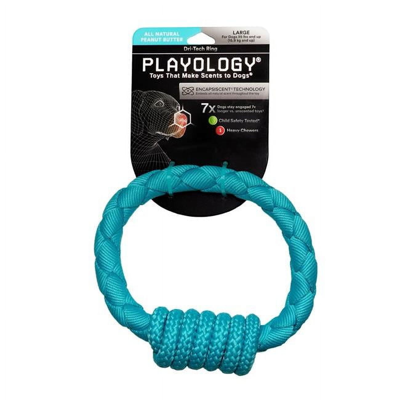Logical Brands Playology Peanut Butter Scent Dri-Tech Ring Dog Toy ...