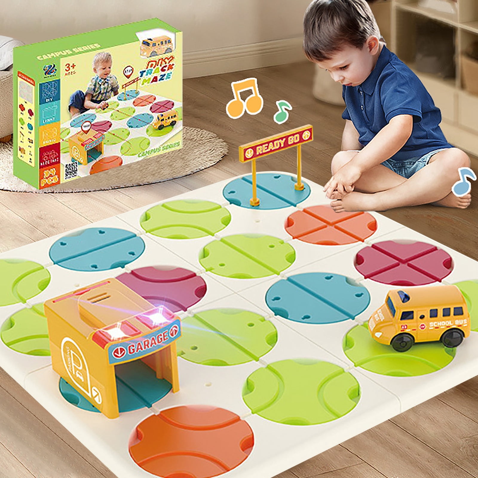 Logical Road Builder Game - Car Track Set & Dinosaur Track Set, 34 ...