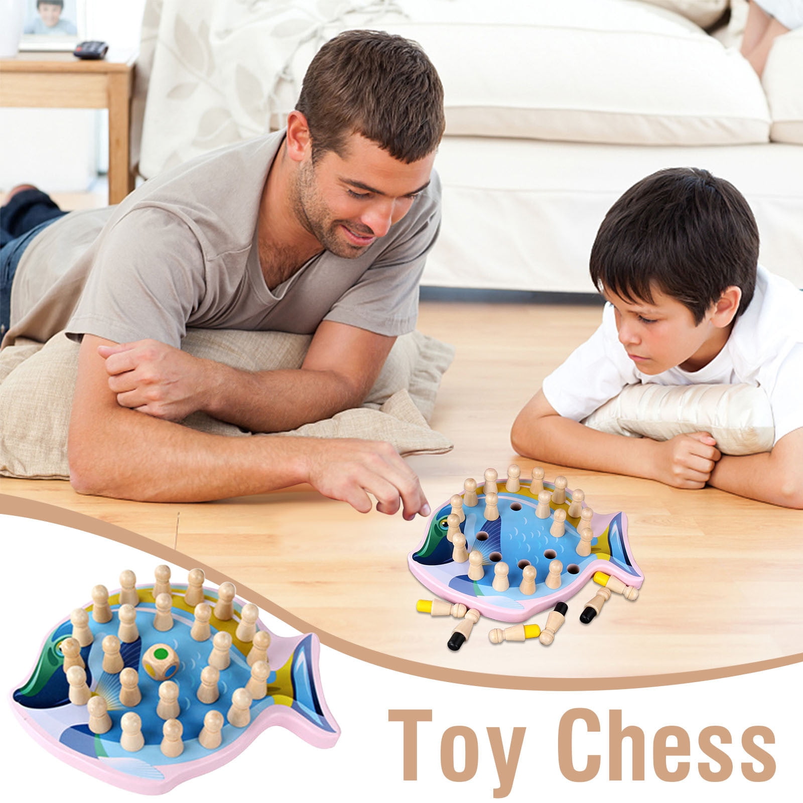 Logical Thinking Puzzle Toy Set | Wooden Matching Board Game for ...