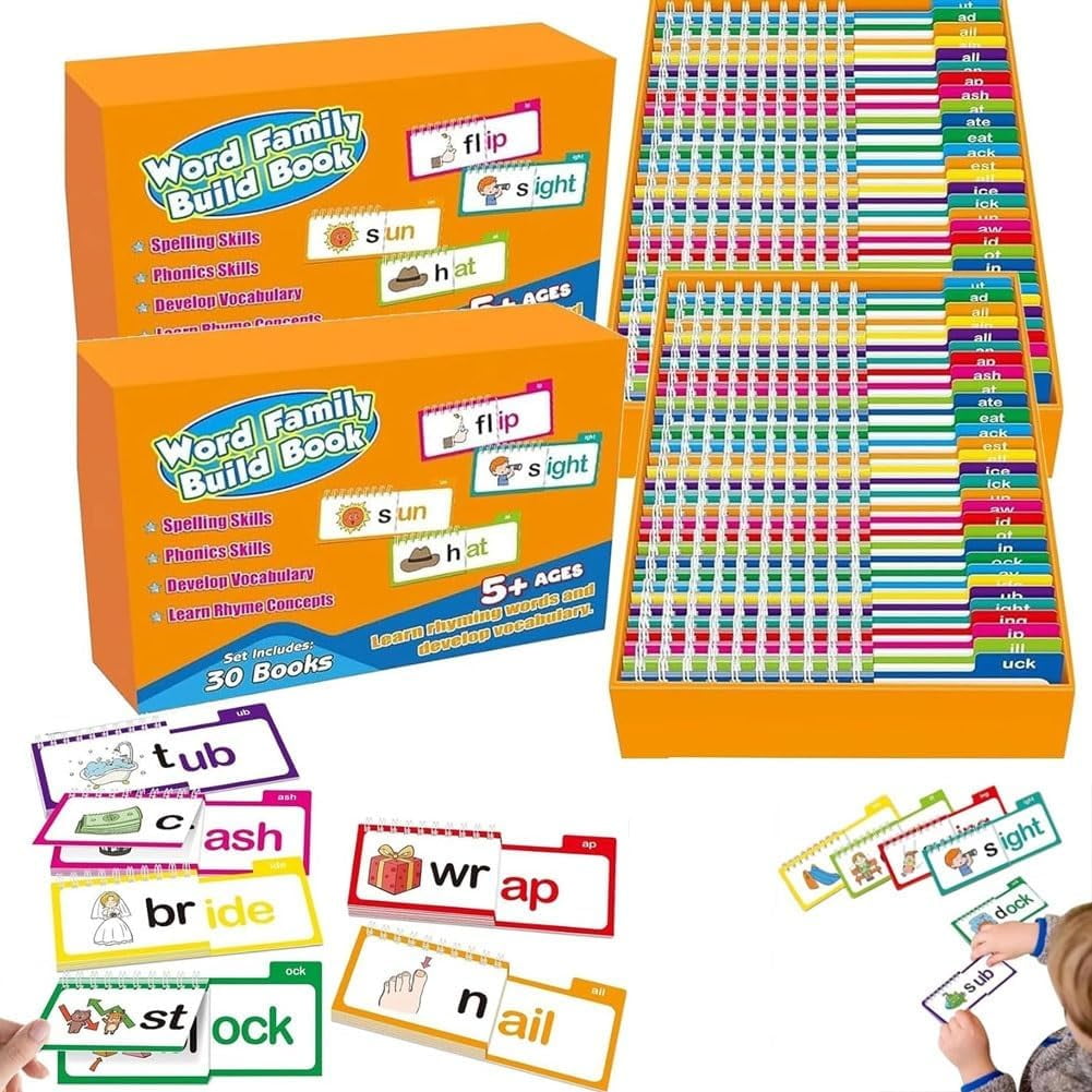 Logicalne 30 Read and Rhyme Flip Books, Word Family Flip Books Rhyming ...