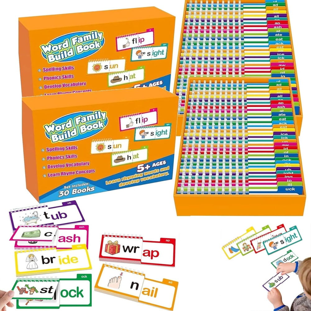 Logicalne 30 Read and Rhyme Flip Books, Word Family Flip Books Rhyming ...