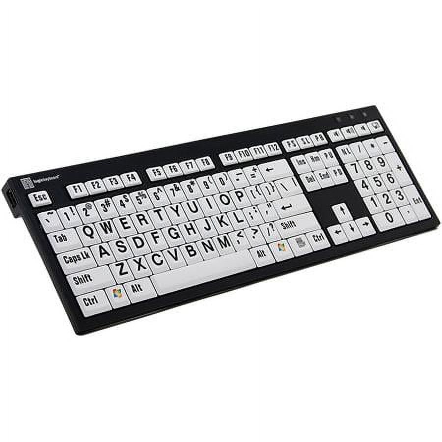 Free Shipping! LogicKeyboard LargePrint Black on White PC Nero Slim ...