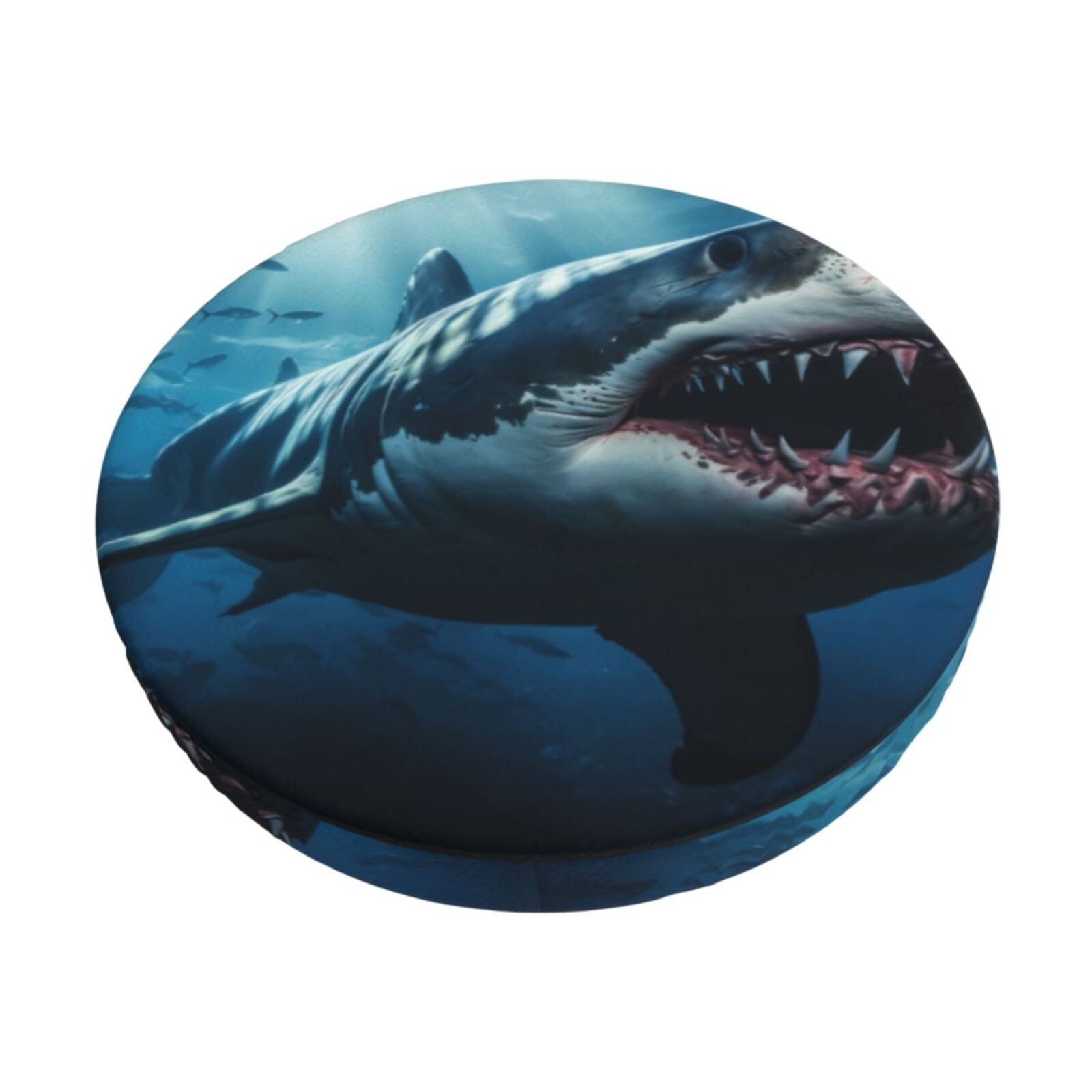 Logiee 3D Realistic Shark Print Stool Covers Round,Bar Stool Covers ...