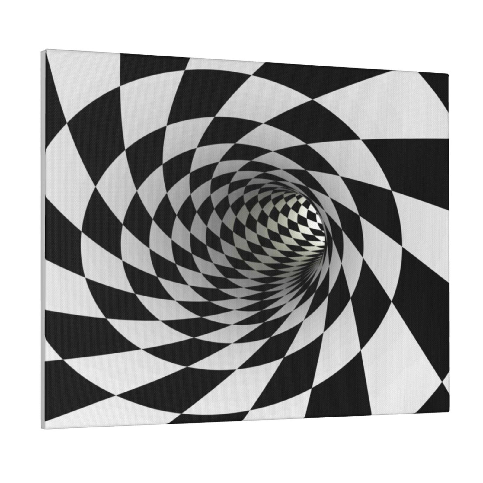 Logiee 3D Vortex Illusion Print Canvas Wall Art ,Art Poster,Canvas ...