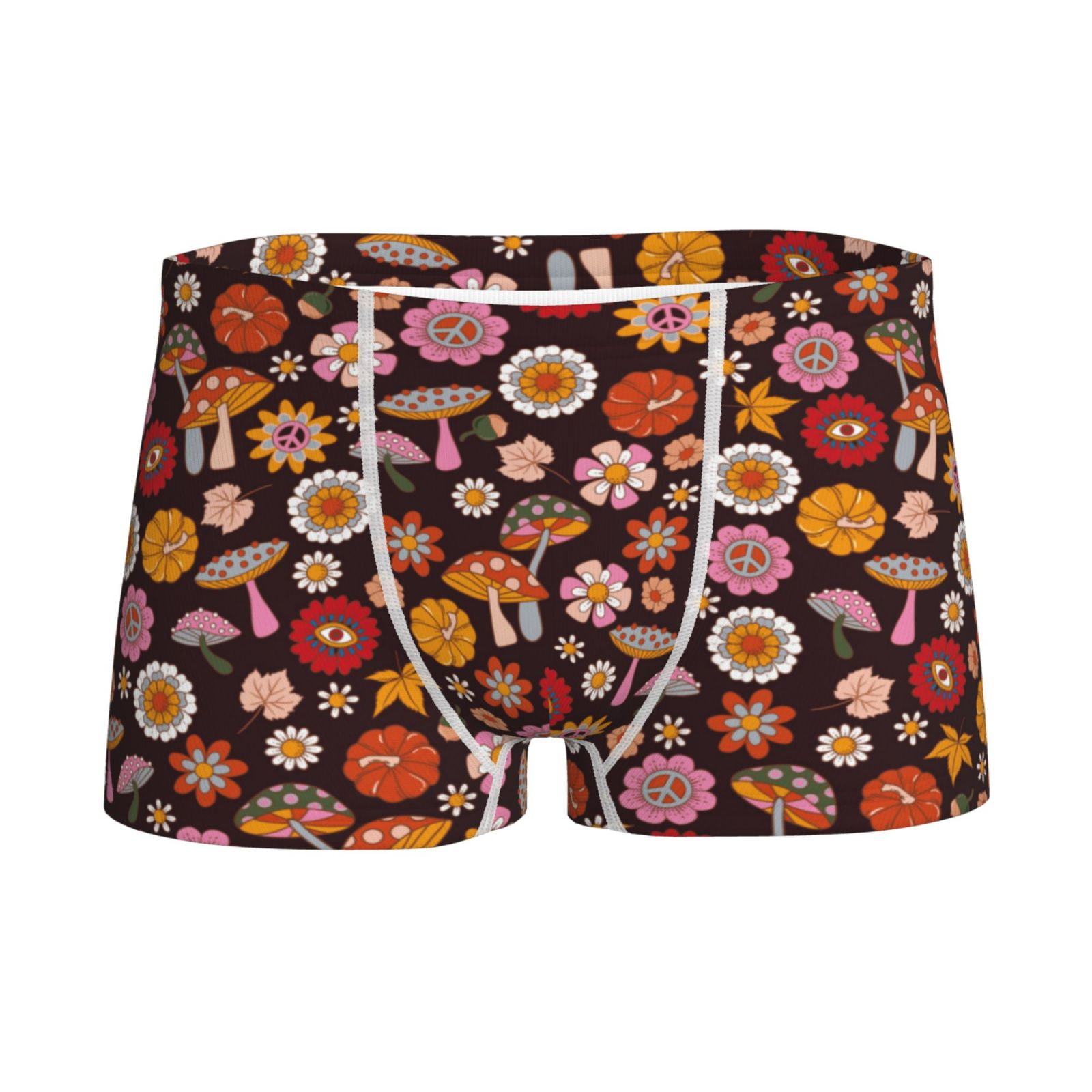 Logiee 70s Groovy Hippie Retro Print Boys' Boxer Briefs,Tween Boy ...