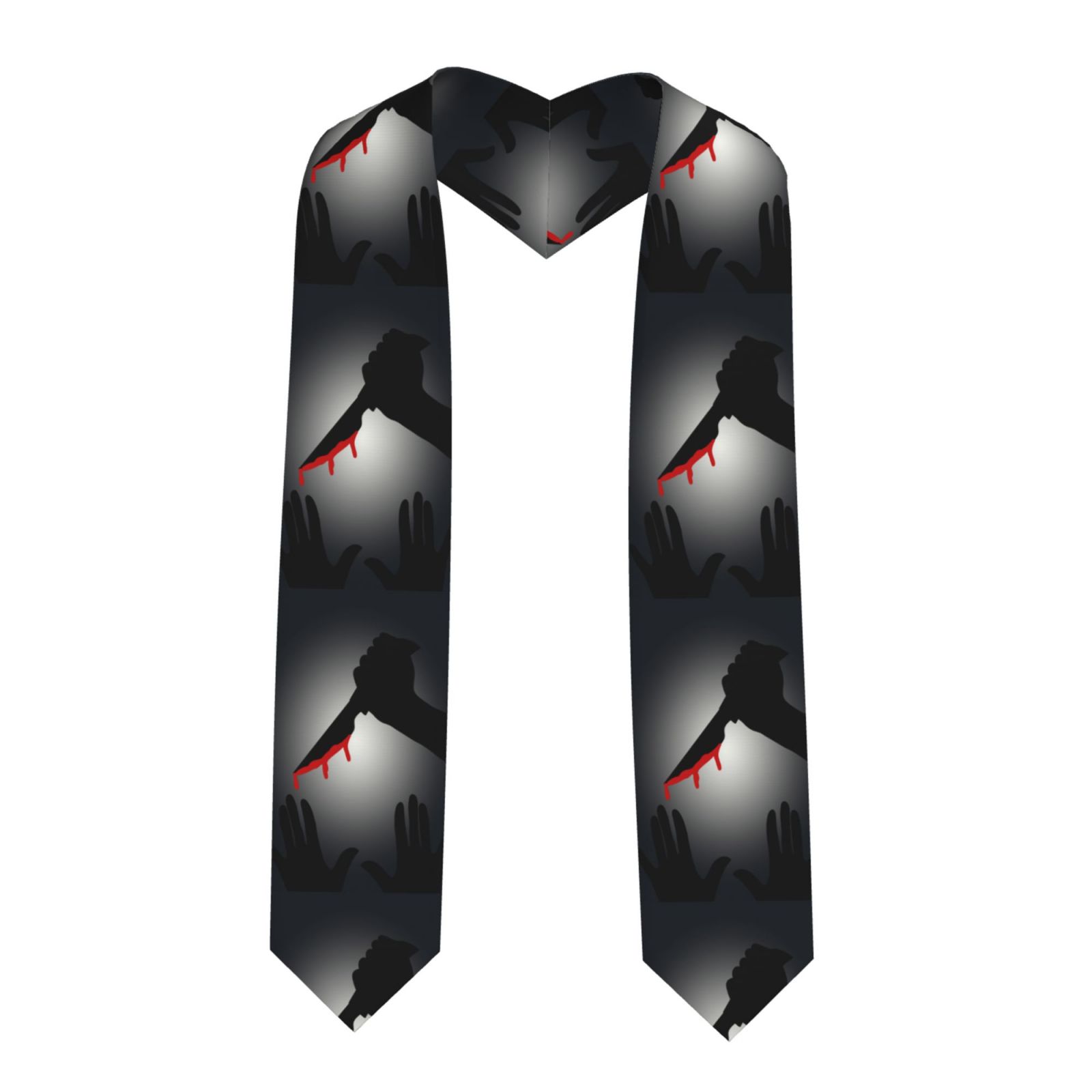 Logiee A Bloody Knife In His Hand Print Unisex Adult Graduation Stole ...