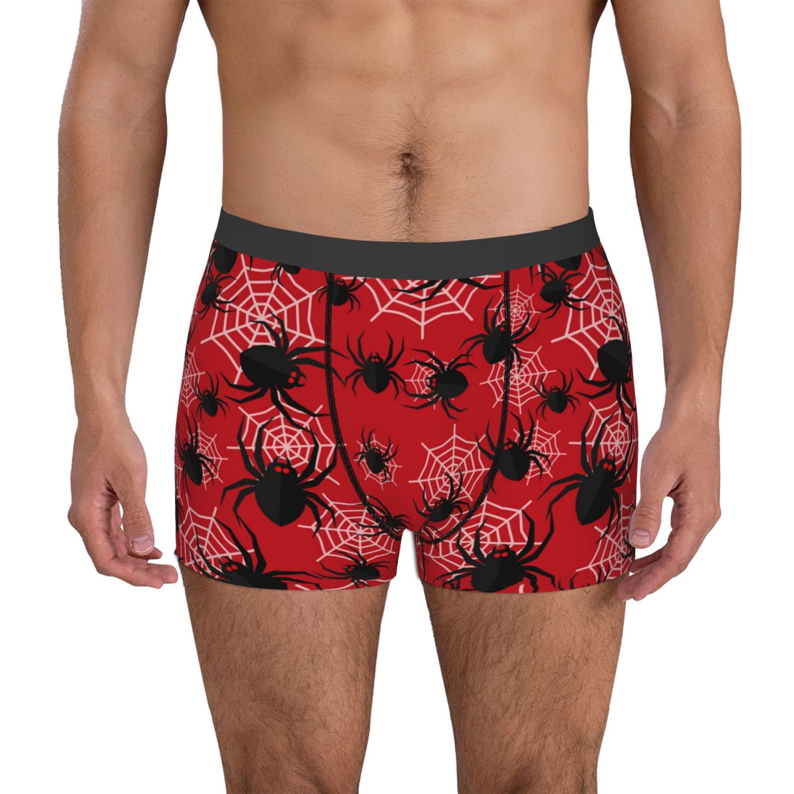 Logiee A Web With A Spider 1 Print Mens Boxer Briefs,Boxer Briefs for Men,Breathable Stretch ...