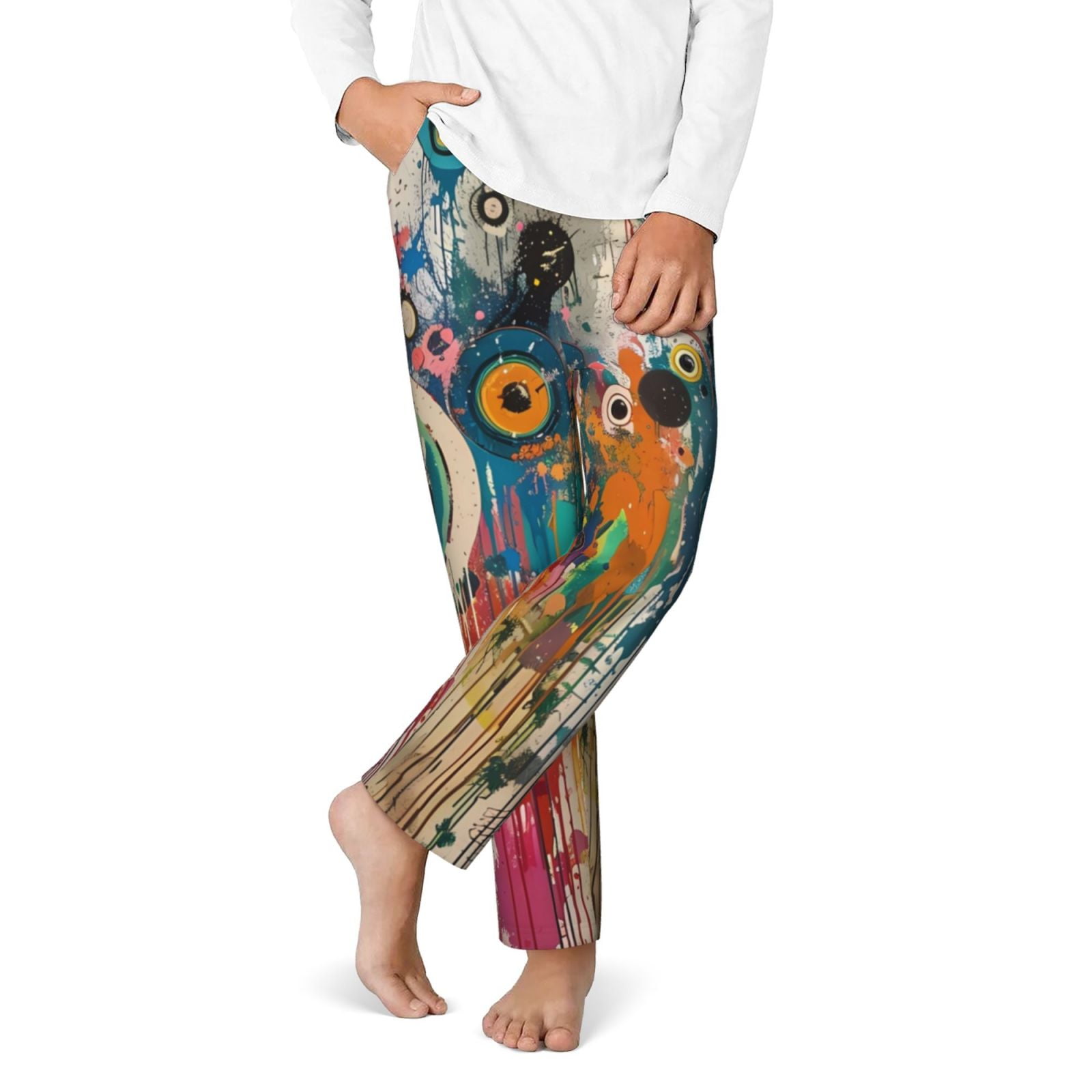 Logiee Abstract Colorful Dripping Circles Print Teenagers' Pajama Pants ...