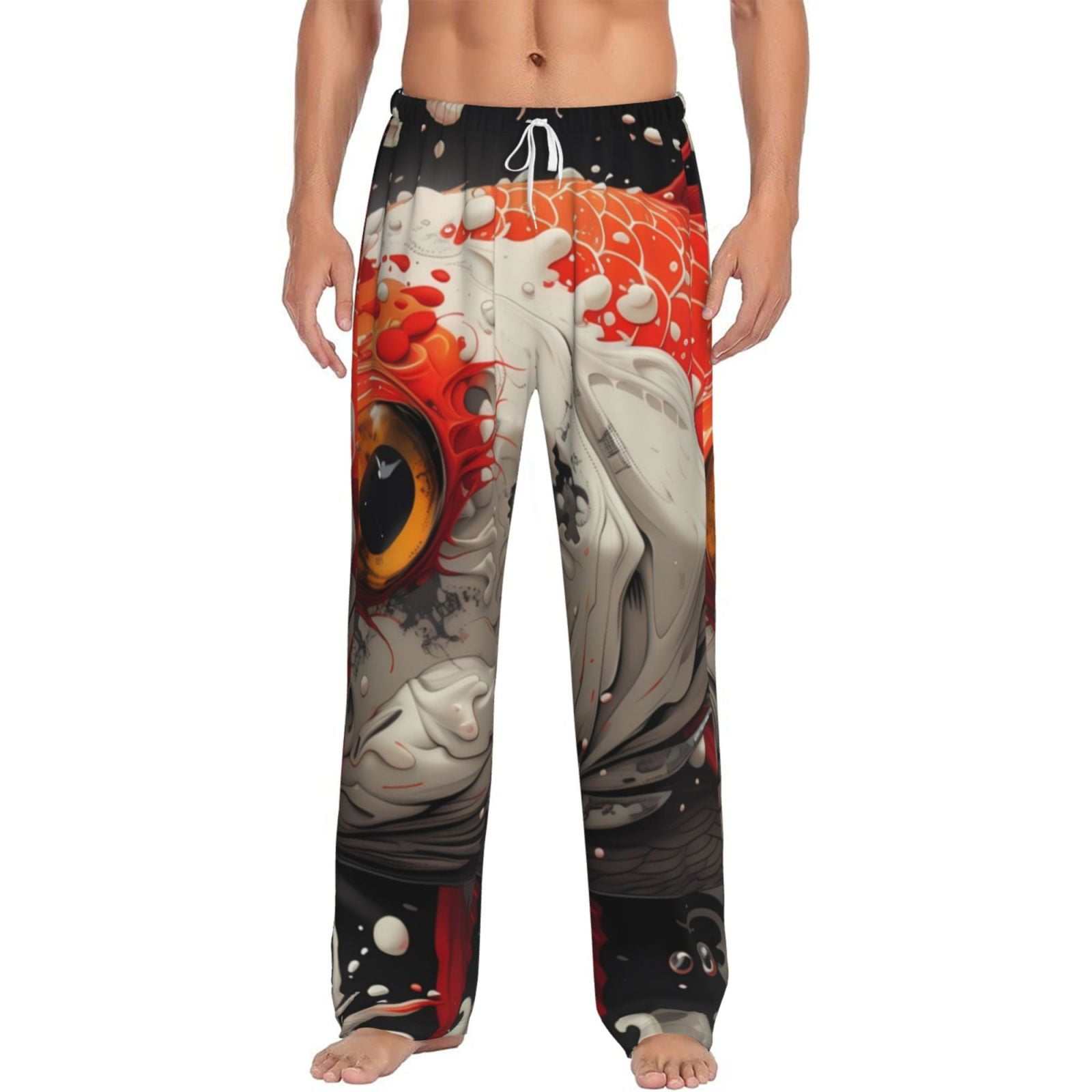 Logiee Abstract Red Koi Fish Art Print Pajama Pants for Men,Men’s ...