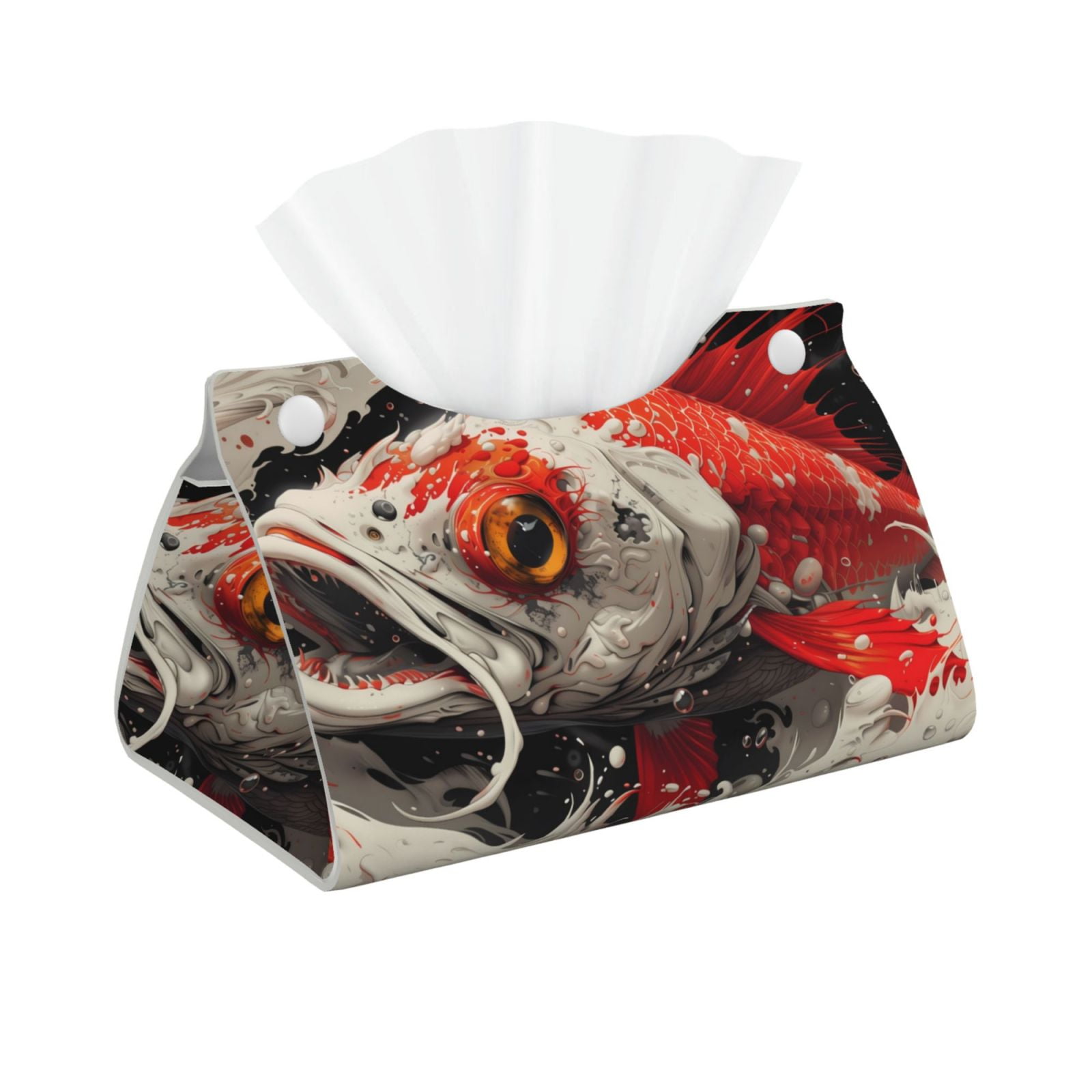 Logiee Abstract Red Koi Fish Art Print Tissue Box Cover,Stylish Tissue ...