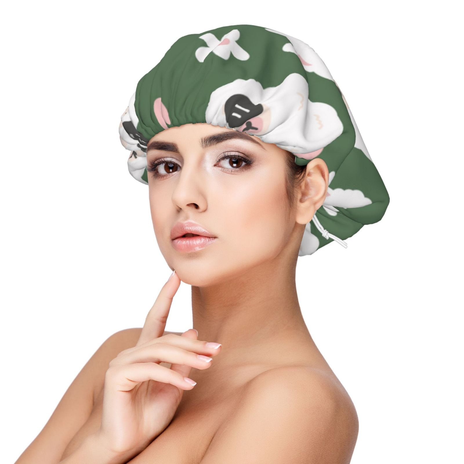 Logiee Alpaca Faces Print Silk Bonnet Satin Bonnet for Sleeping Women ...
