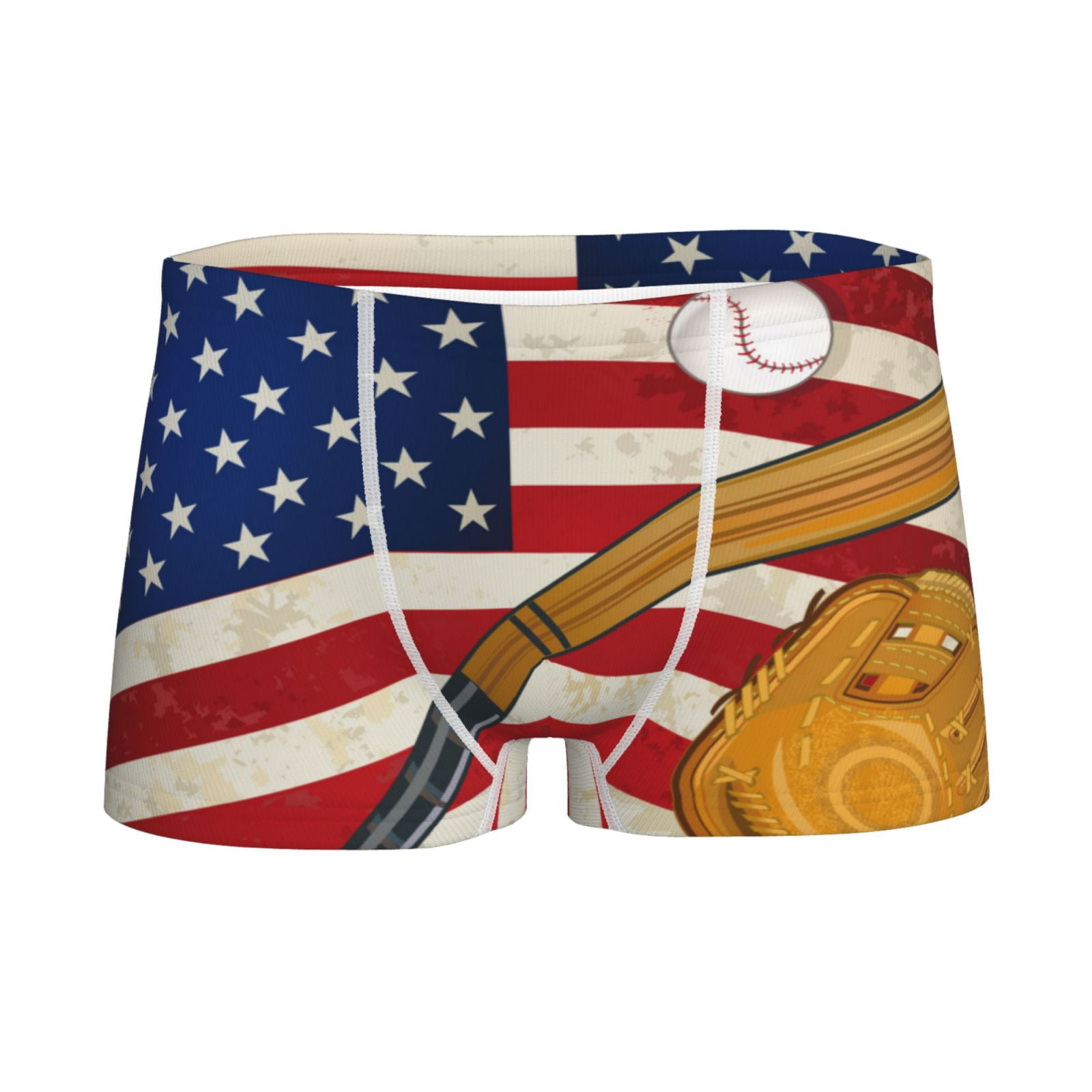 Logiee American Flag And Baseball Print Boys' Boxer Briefs,Tween Boy ...