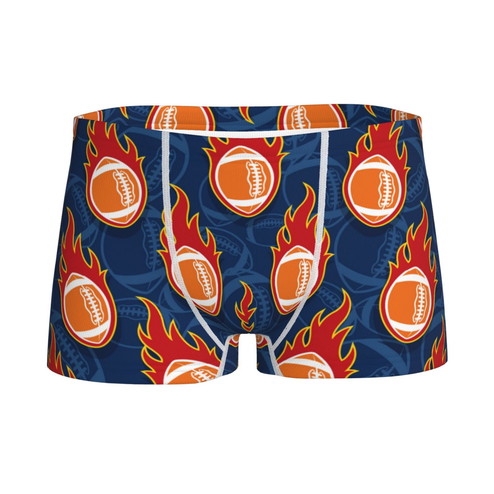 Logiee American Football and Fire Flames Print Boys' Boxer Briefs,Tween ...