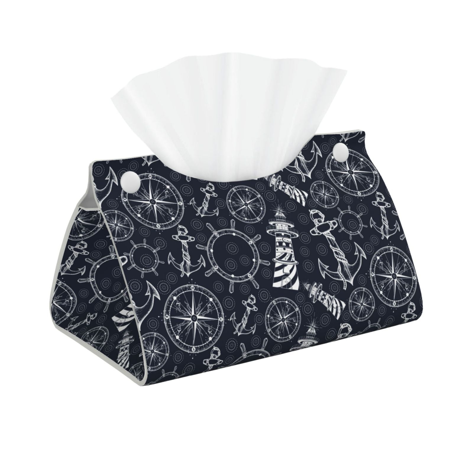 Logiee Anchors and Lighthouse Print Tissue Box Cover,Stylish Tissue Box ...