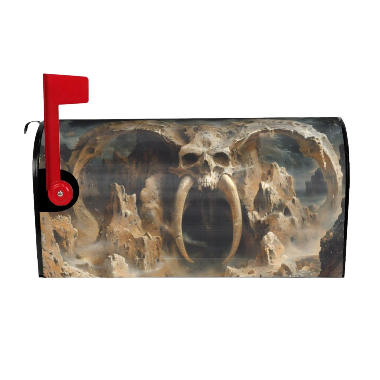 Logiee Ancient Skull Cave Landscape Print Post Letter Box Wrap Decor ...