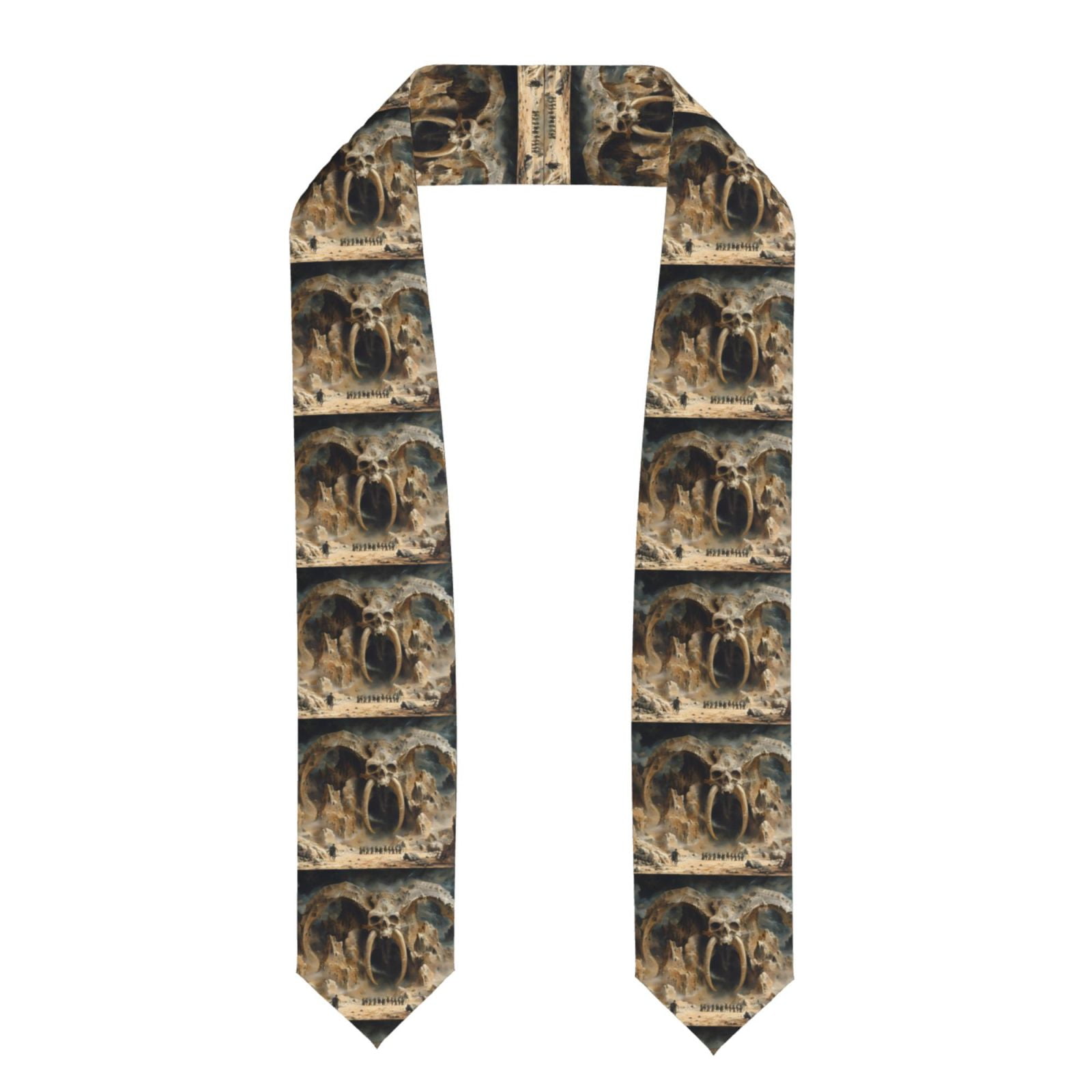 Logiee Ancient Skull Cave Landscape Print Unisex Adult Graduation Stole ...