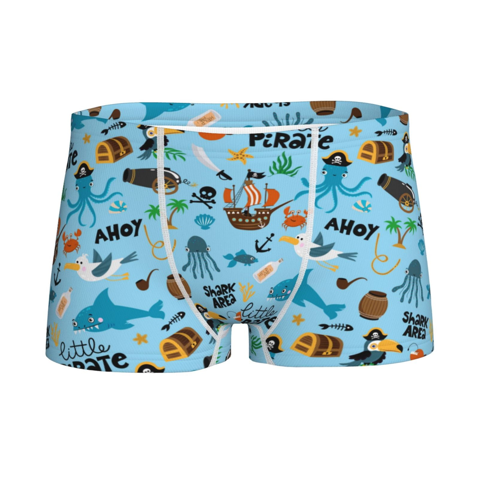 Logiee Animal Pirate Print Boys' Boxer Briefs,Tween Boy Underwear ...