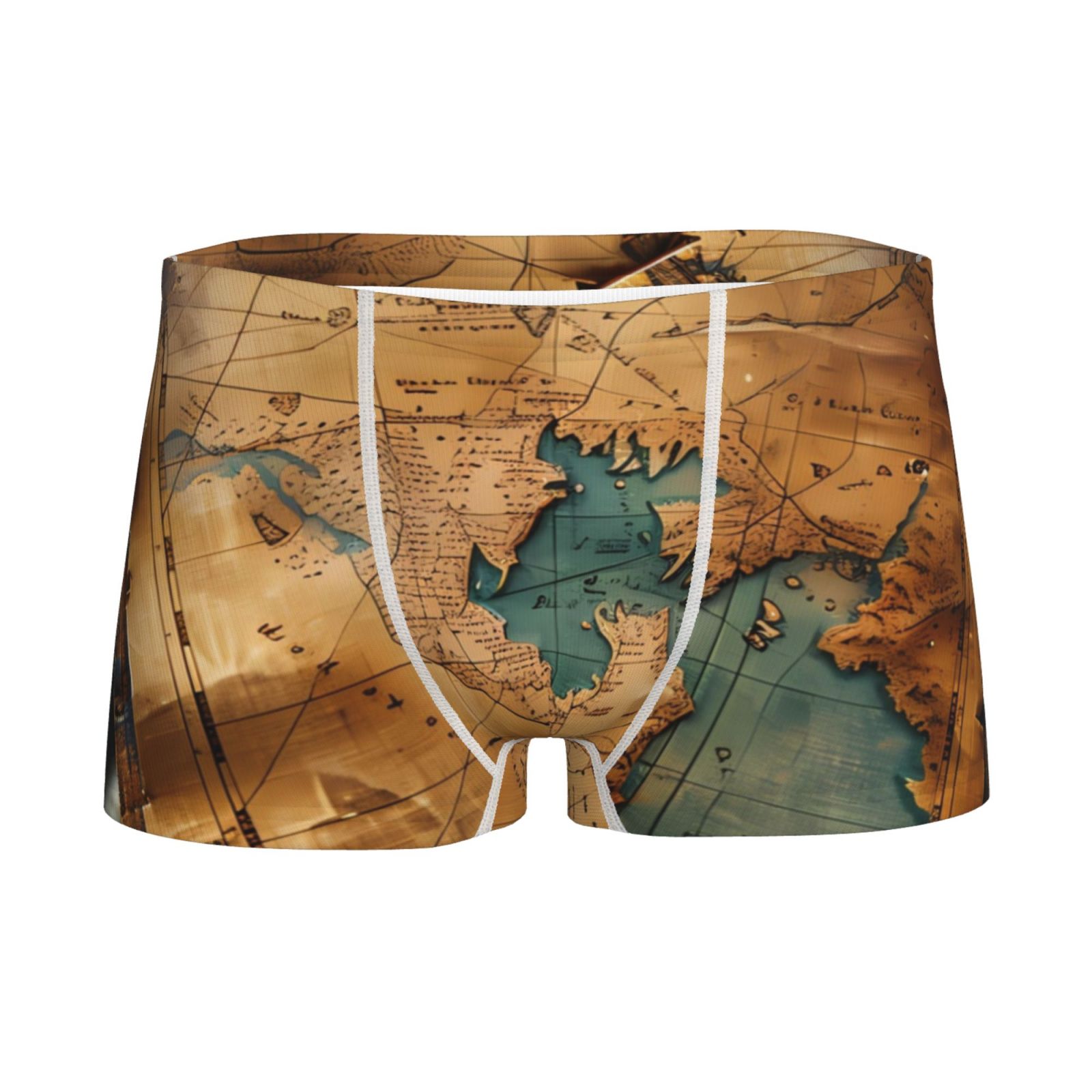 Logiee Antique Map Adventure Scene Print Boys' Boxer Briefs,Tween Boy ...