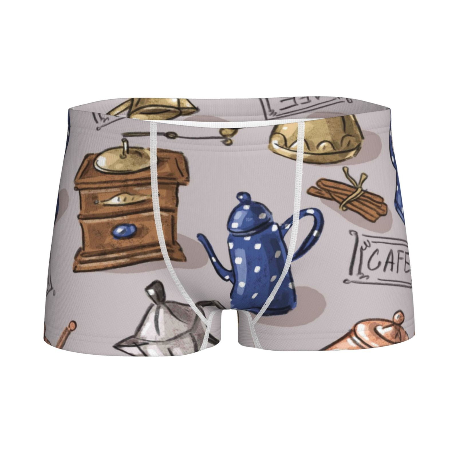Logiee Antique Vintage Teapot Coffee Grinder Print Boys' Boxer Briefs ...