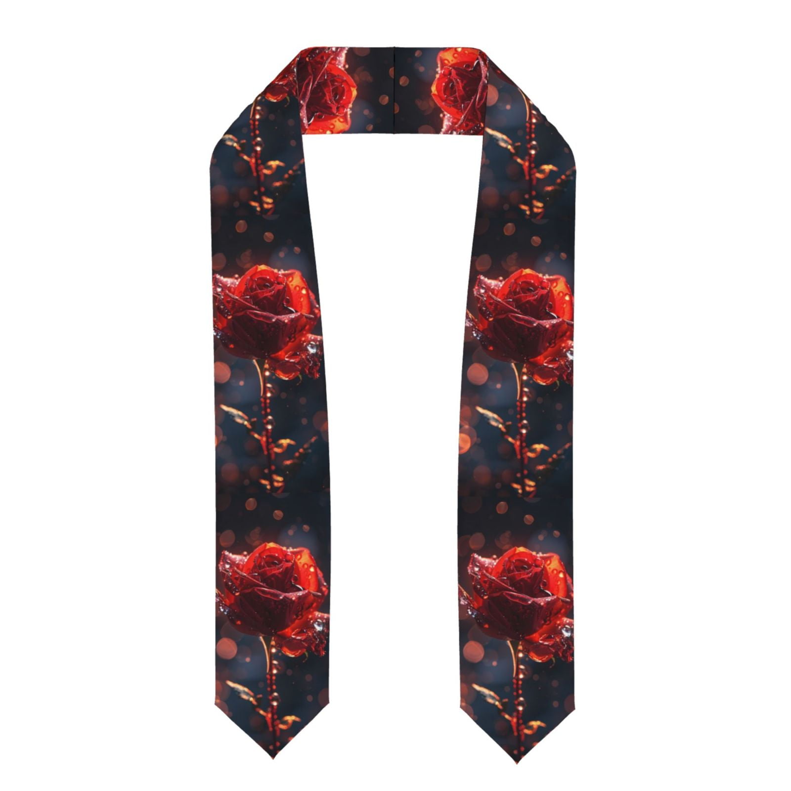 Logiee Artistic Dewdrop Rose Print Unisex Adult Graduation Stole Shawl ...