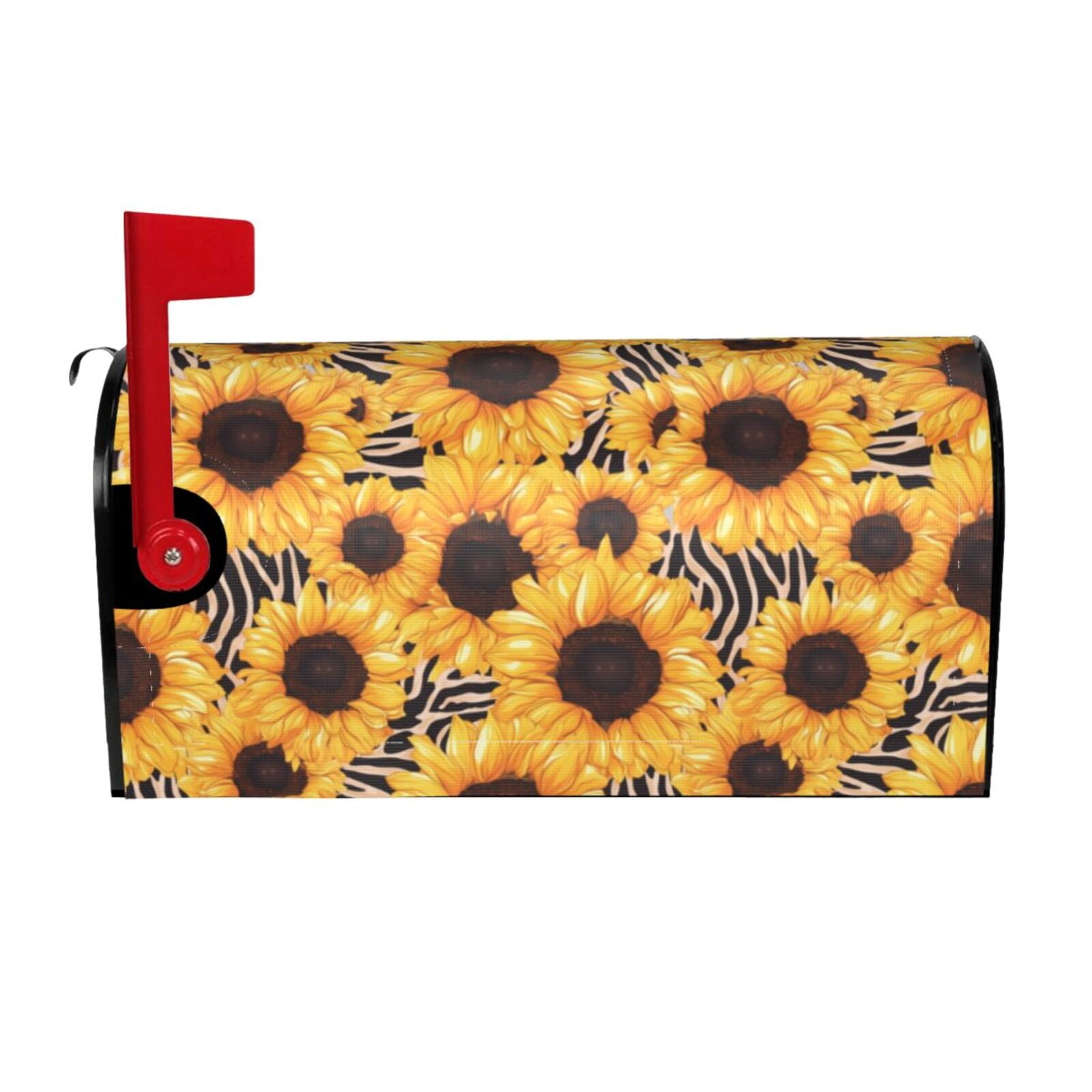 Logiee Artistic Zebra Print Sunflower Print Post Letter Box Wrap Decor ...