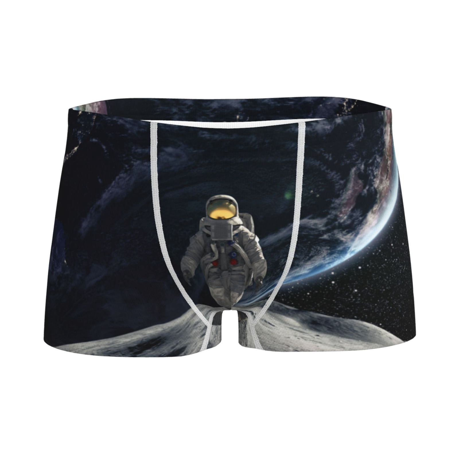 Logiee Astronaut Standing In The Moon Print Boys' Boxer Briefs,Tween ...