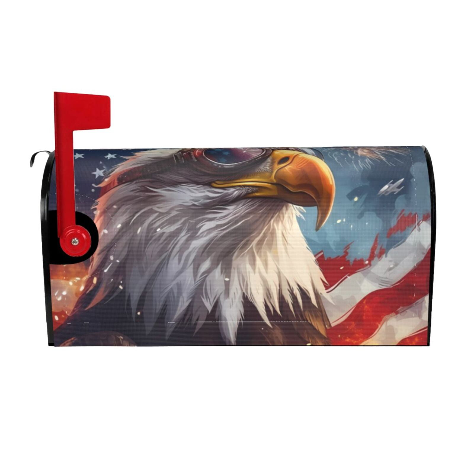 Logiee Bald Eagle Pilot Print Post Letter Box Wrap Decor, Mailbox Cover ...