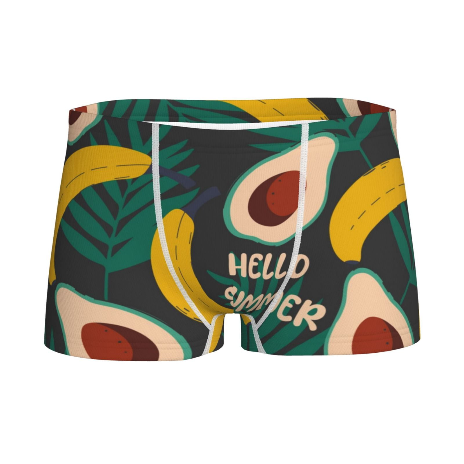 Logiee Banana And Avocado Print Boys' Boxer Briefs,Tween Boy Underwear ...