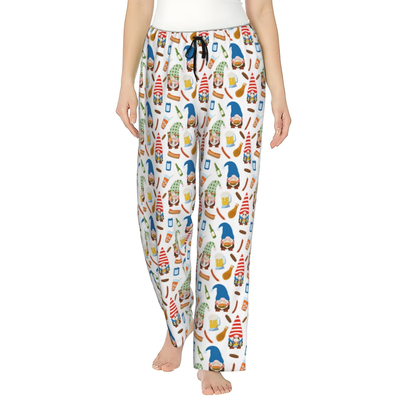 Logiee Barbecue Gnomes Print Women Pajama Pants,Comfy Pj Bottom with ...