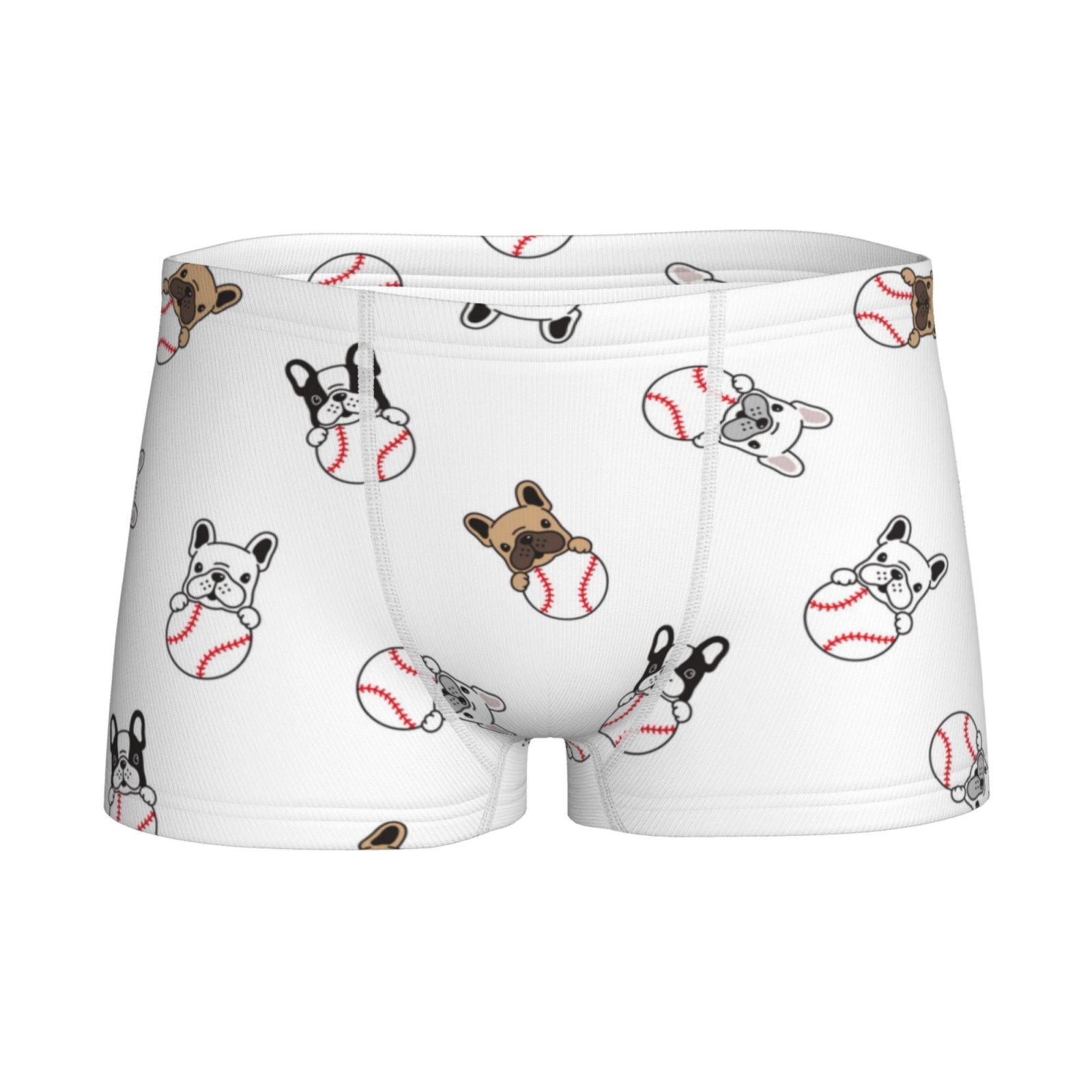 Logiee Bbaseball Dog Print Boys' Boxer Briefs,Tween Boy Underwear-Small ...
