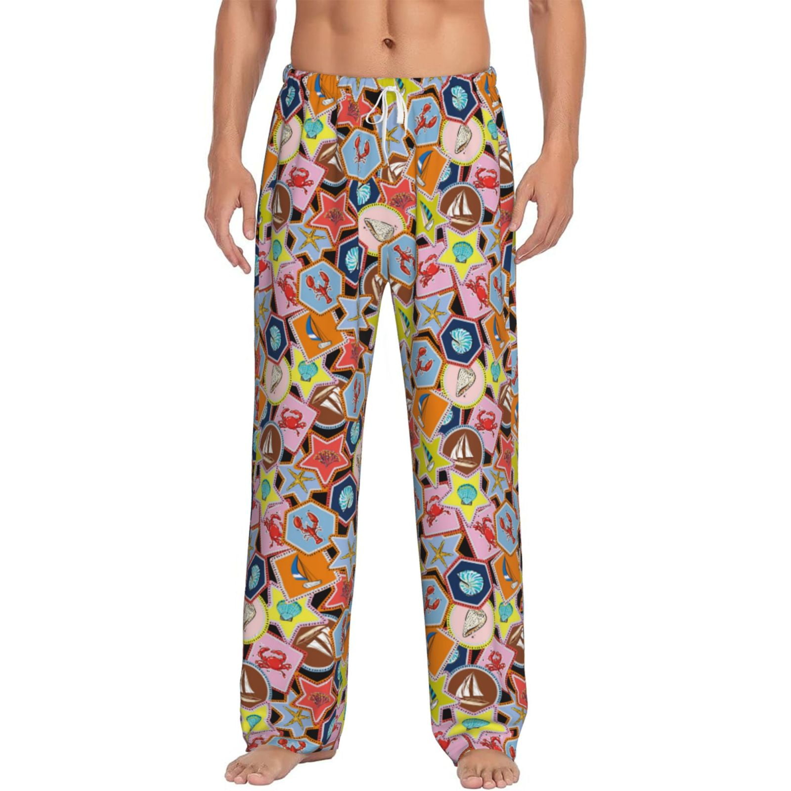 Logiee Beach Life Print Pajama Pants for Men,Men’s Pajama Bottoms,Mens ...