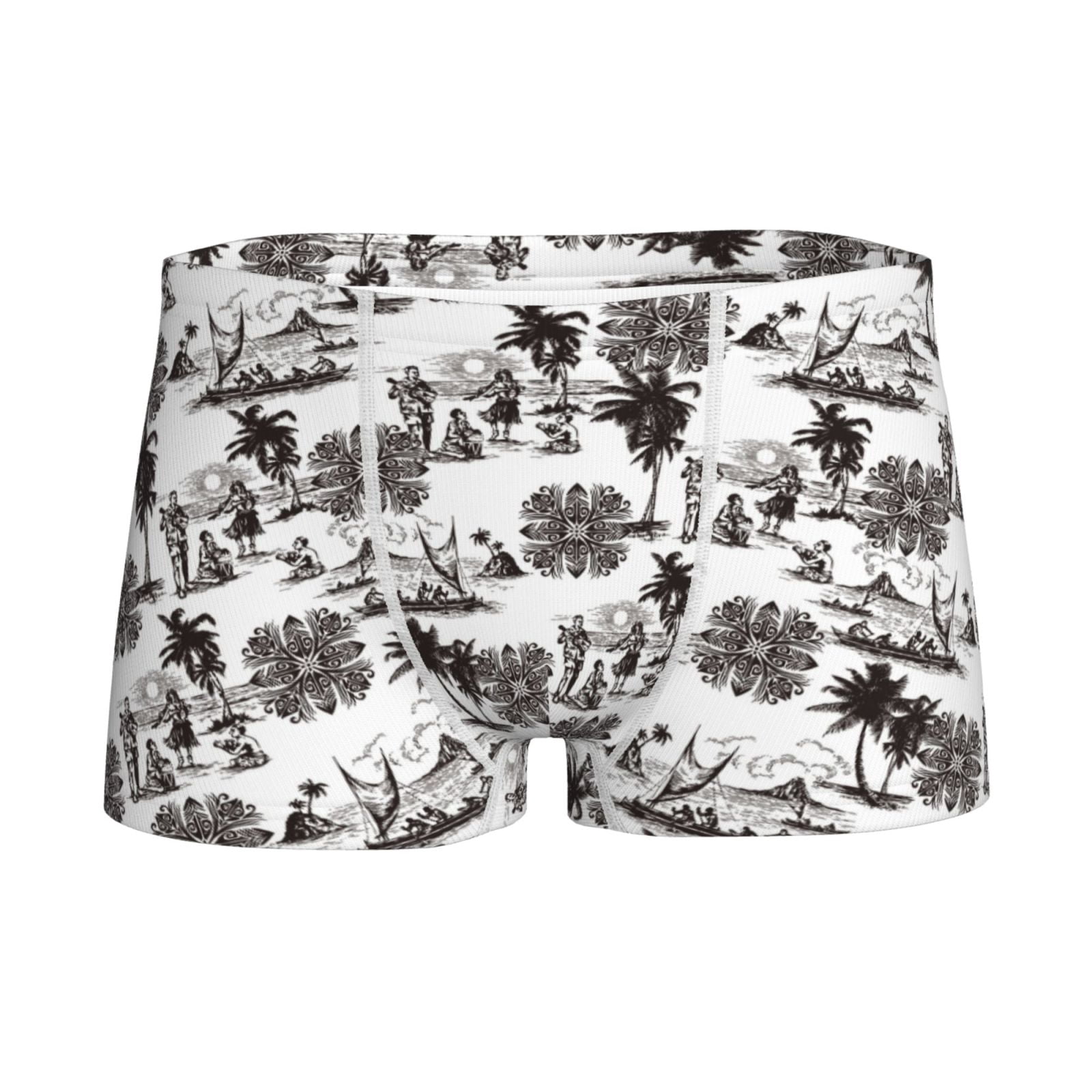 Logiee Beach Print Boys' Boxer Briefs,Tween Boy Underwear-Large ...