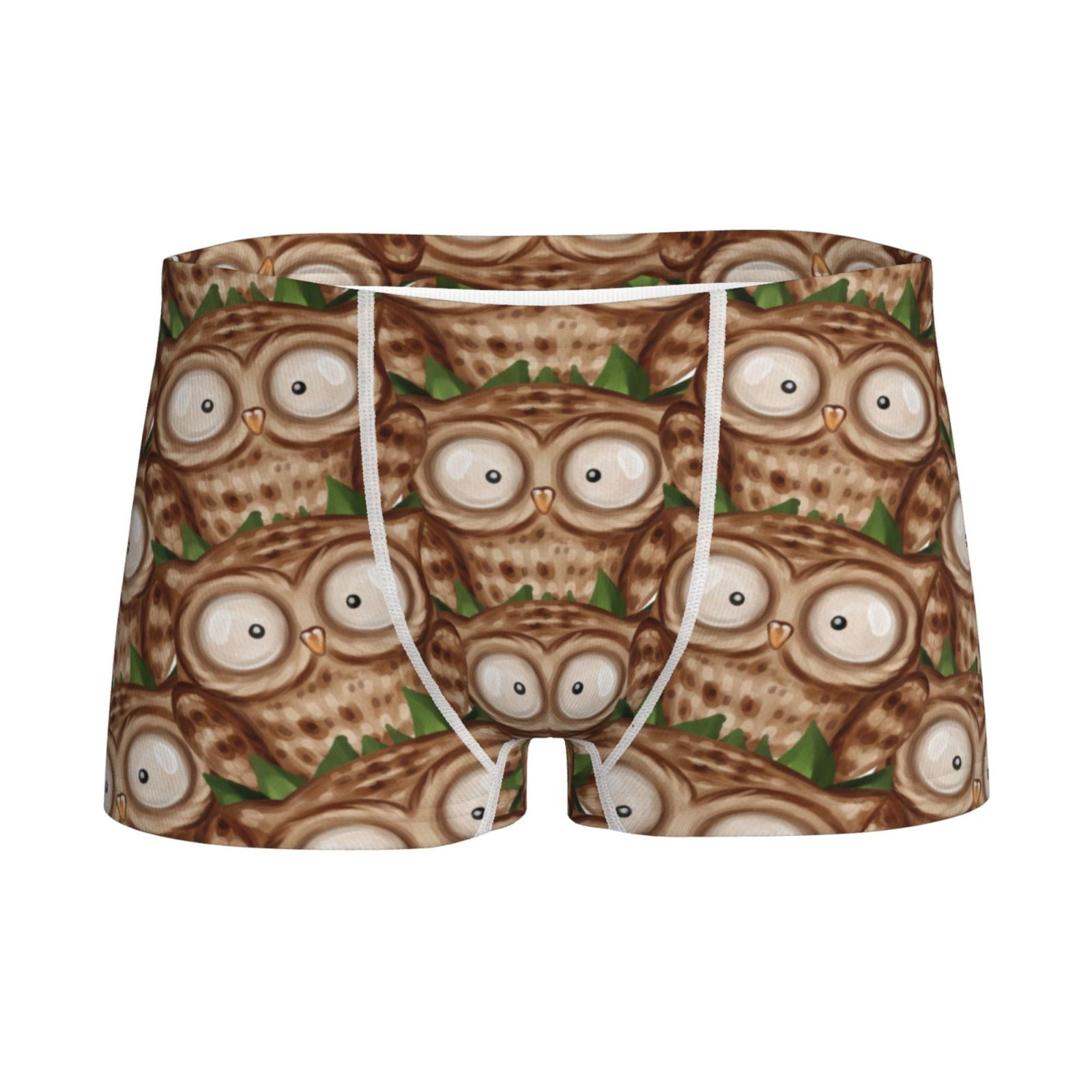 Logiee Beautiful Owl Print Boys' Boxer Briefs,Tween Boy Underwear-Small ...