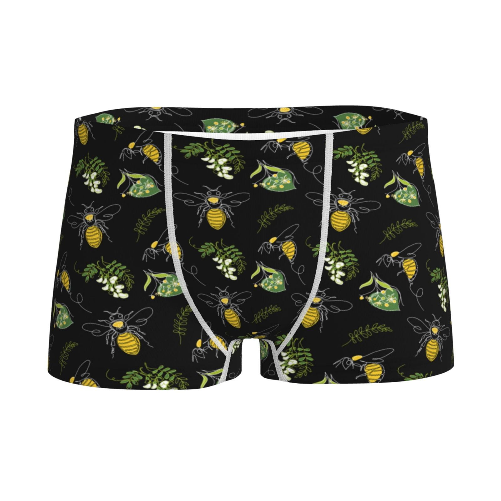 Logiee Bee Floral Print Boys' Boxer Briefs,Tween Boy Underwear-Large ...