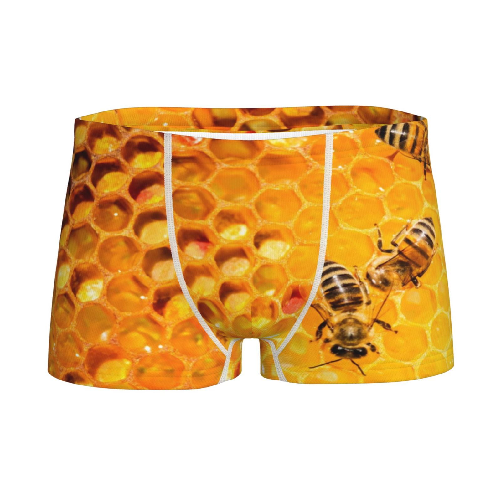 Logiee Bees on Hive Honeycomb Print Boys' Boxer Briefs,Tween Boy ...